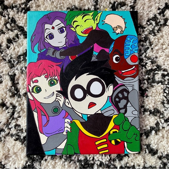 Art | Teen Titans Handmade Wall Art Painting Decor Anime Game Cute ...